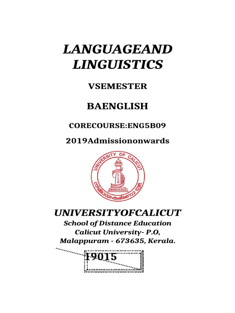 Language & Linguistics-NOTES | PDF | Linguistics | Word