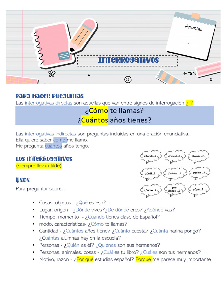 Apuntes Interrogativos | PDF