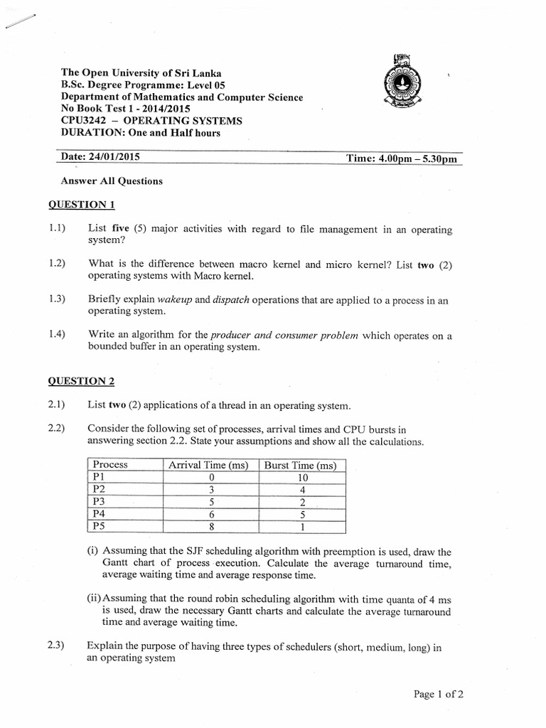 NBT Paper 1 2014-15 | PDF