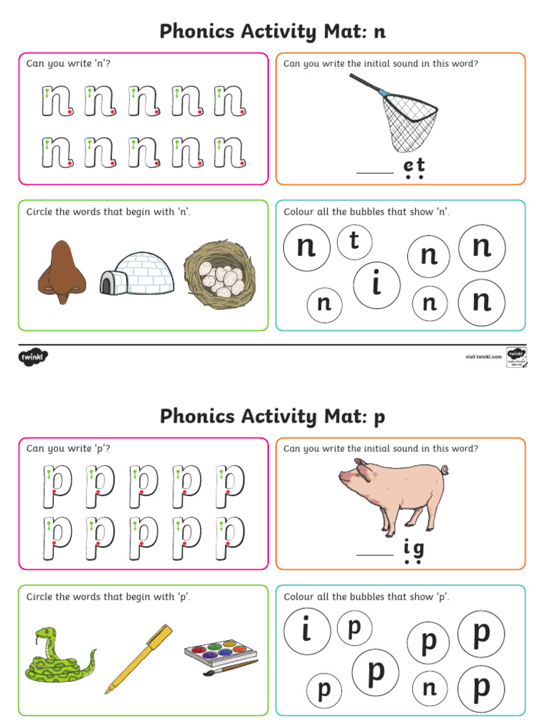EYFS NPGOCK Phonics Activity Mats (Ages 4-5) With Sound Buttons | PDF ...