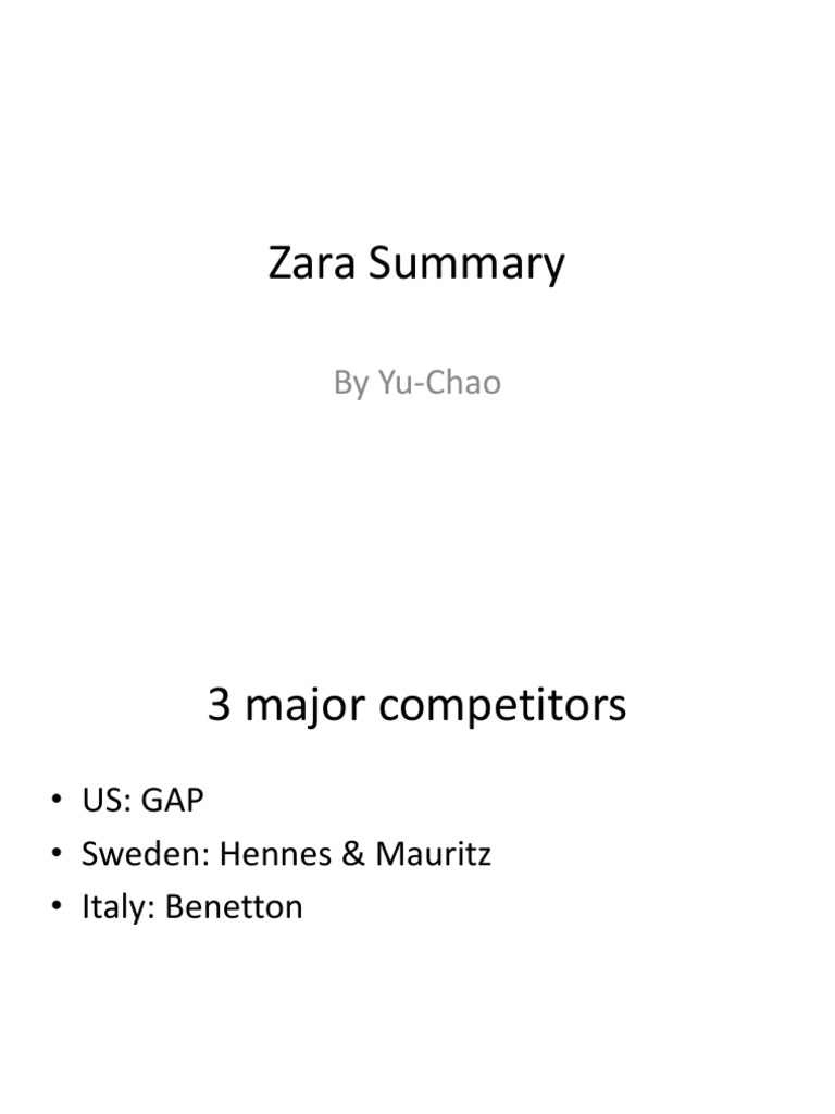 Zara's Global Competitors and Strategy | PDF