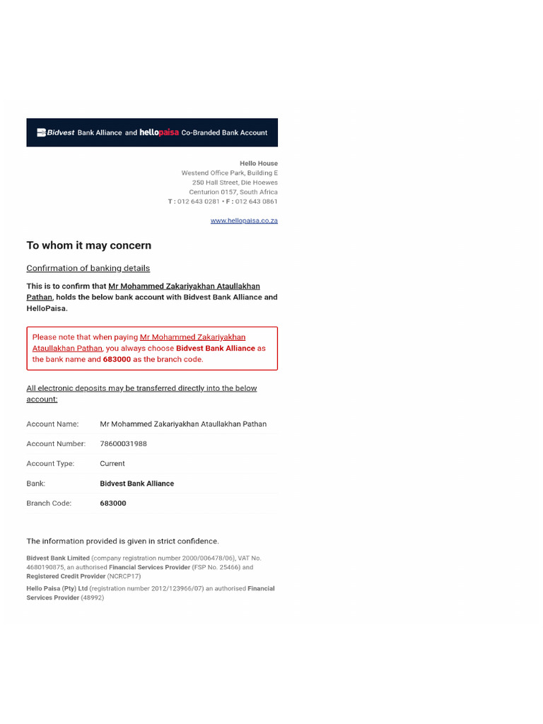 Bank Confirmation Letter-1761820081899 | PDF