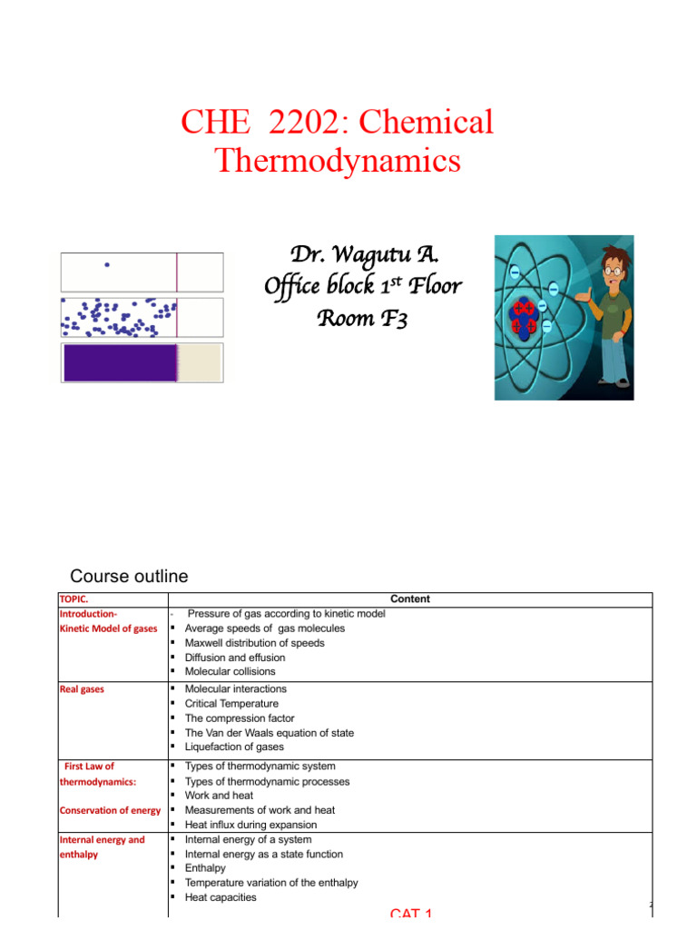 CHE 2202 - Outline | PDF | Gases | Thermodynamics