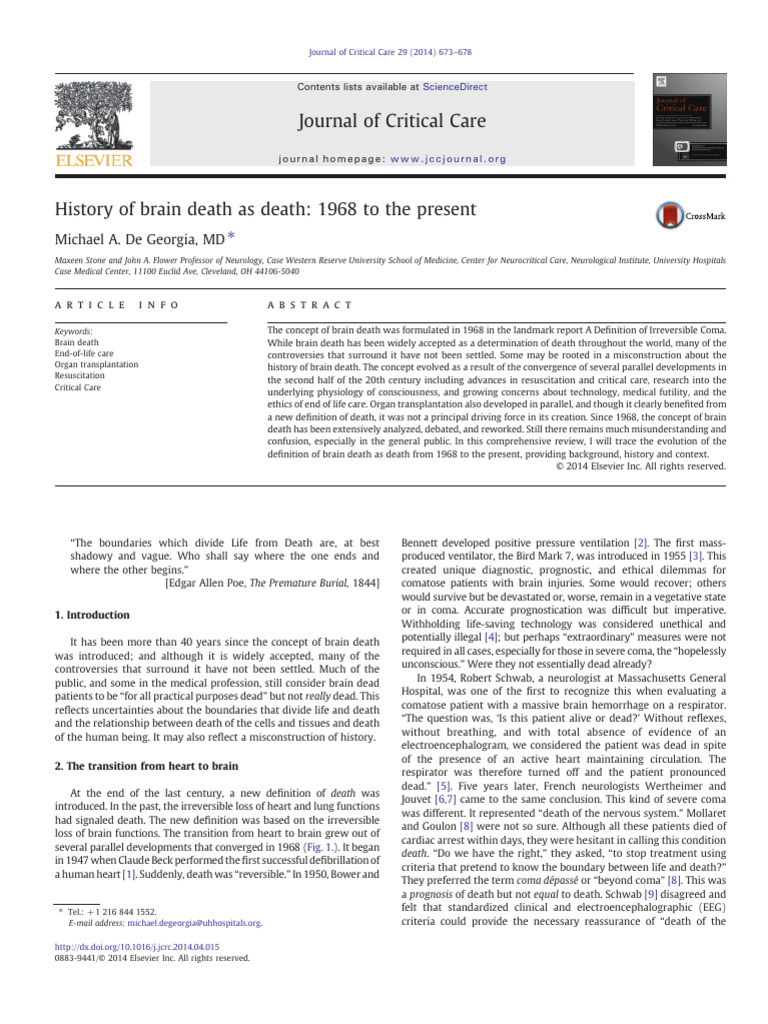 Evolution of Brain Death Definition | PDF | Death | Coma