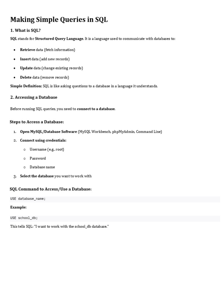 Simple Queries in SQL 12 | PDF | Sql | Databases