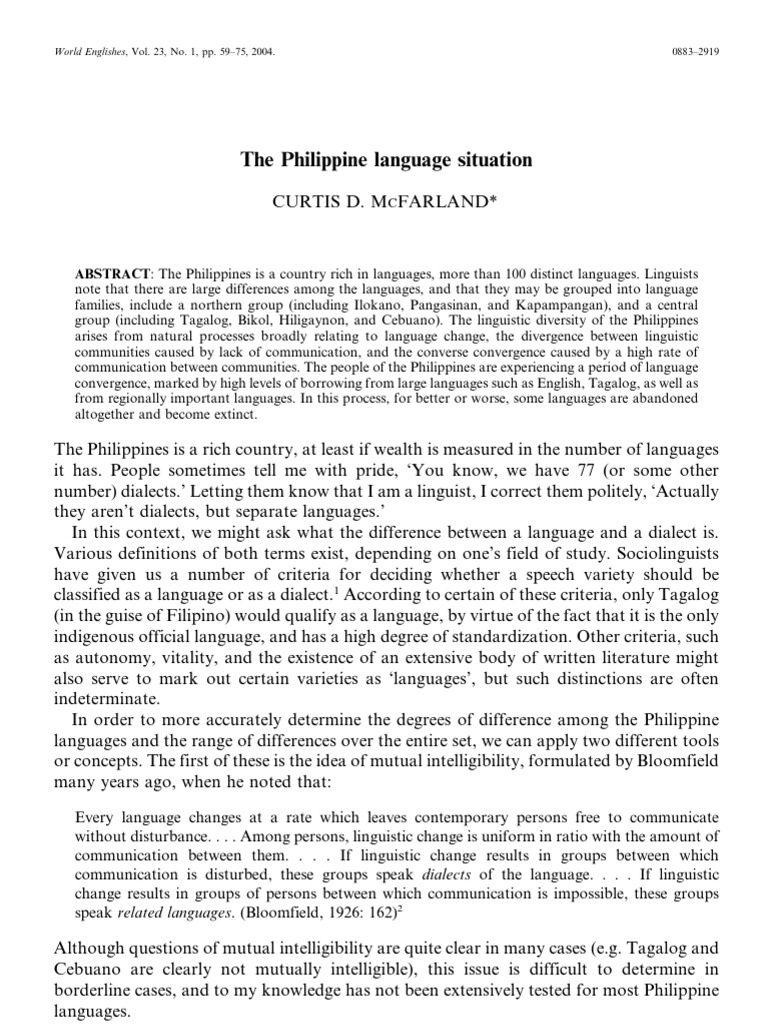 Tagalog and Filipino Language Insights | PDF | Dialect | Tagalog Language