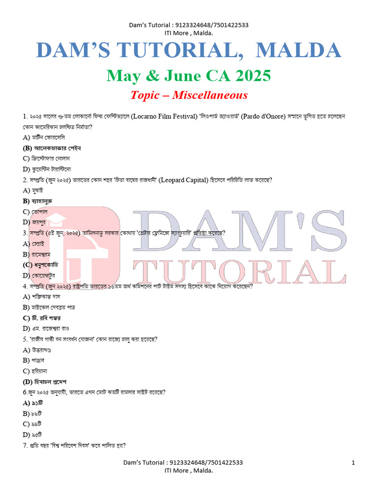 May 0 June CA 2025 | PDF