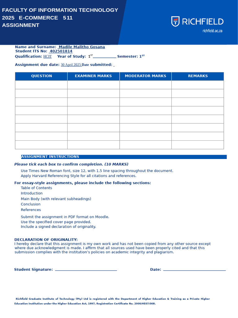 2025 E-Commerce 511 Assignment (2) Final (AutoRecovered) | PDF | Computer Network | Online Shopping