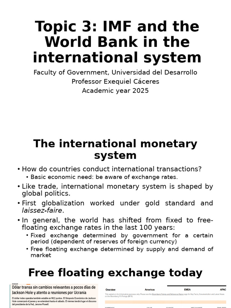 Topic 3 GPE | PDF | Balance Of Payments | Bretton Woods System