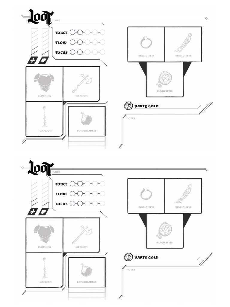 Character Sheet Print | PDF