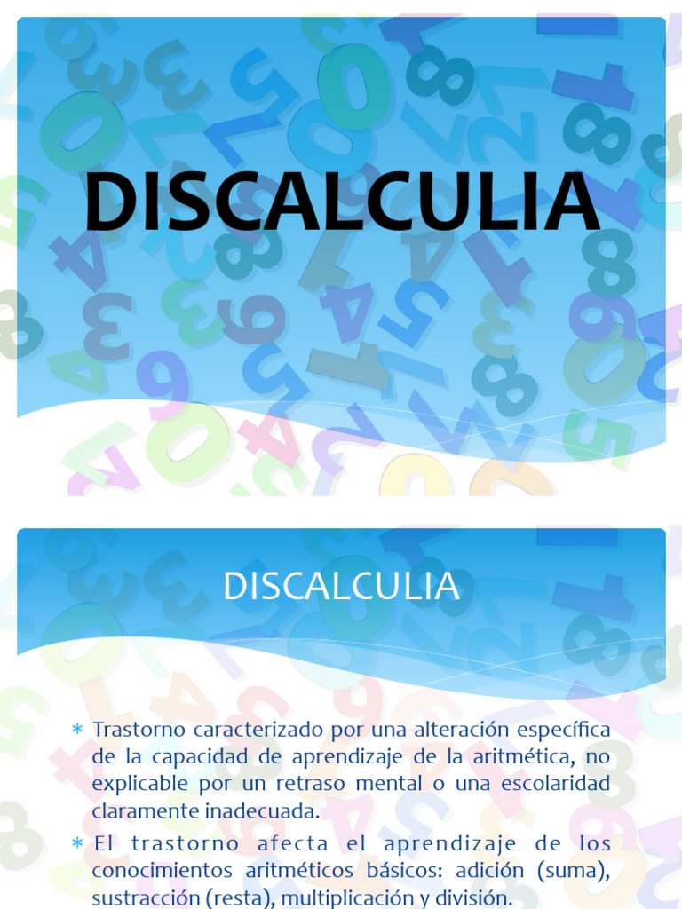Comprendiendo la Discalculia Infantil | PDF | Sustracción | Aprendizaje