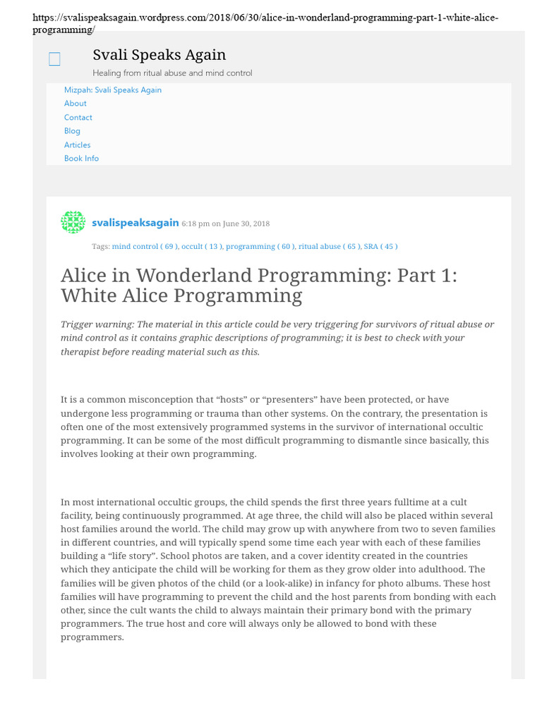 Alice in Wonderland Programming - Part 1 - White Alice Programming ...