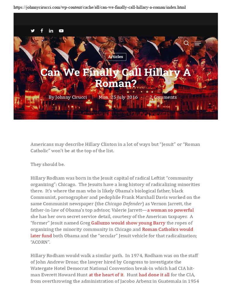 Can We Finally Call Hillary A - Roman | PDF | Hillary Clinton ...