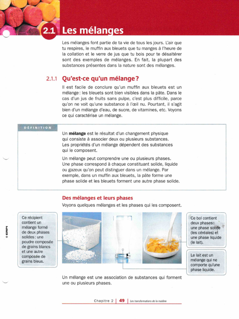 Sciences 2e Sec Exercices Mélanges | PDF