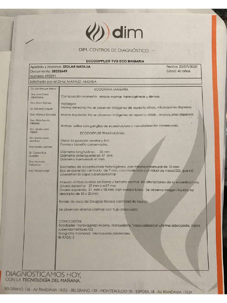 Ecografia Julio 2020 | PDF