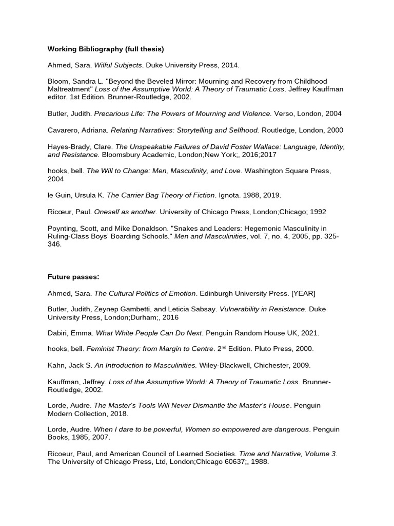 Working Bibliography - As of 11.06.2024 | PDF