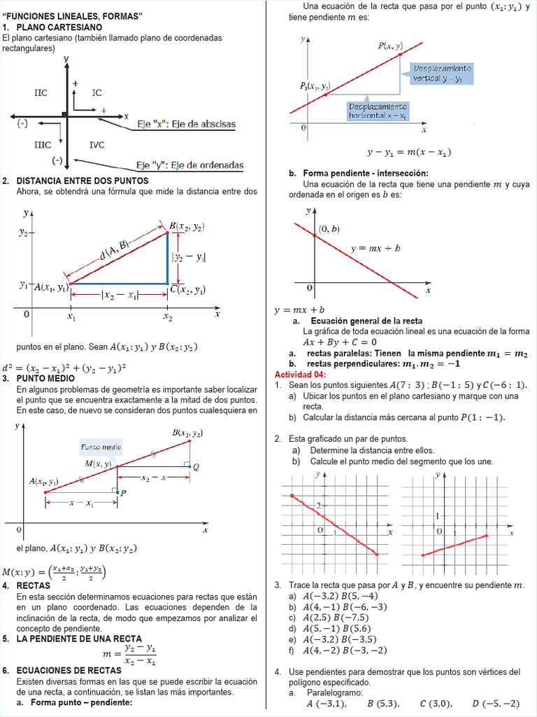 Dmpa 25 Plano Cartesiano Función Lineal - 01 | PDF | Sistema de ...