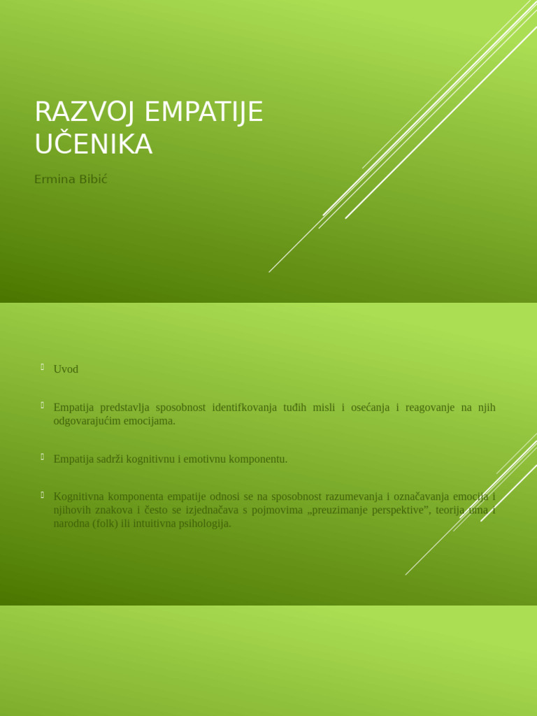 Razvoj Empatije Učenika - Prezentacija | PDF