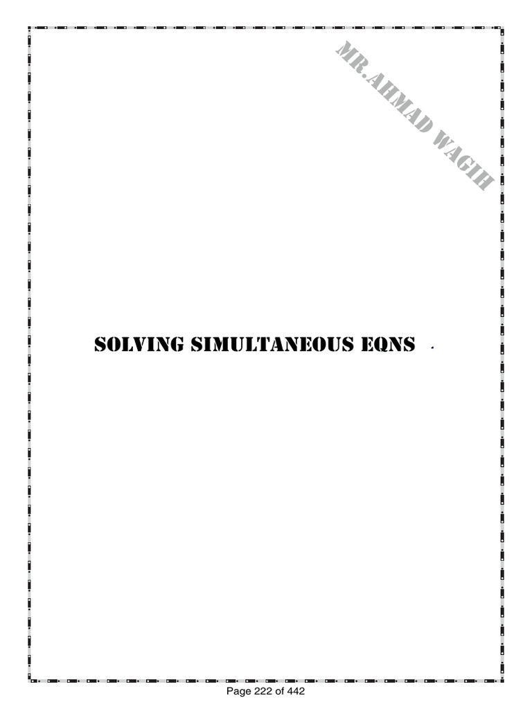Simultaneous Equations Practice Papers | PDF | Equations | Mathematics
