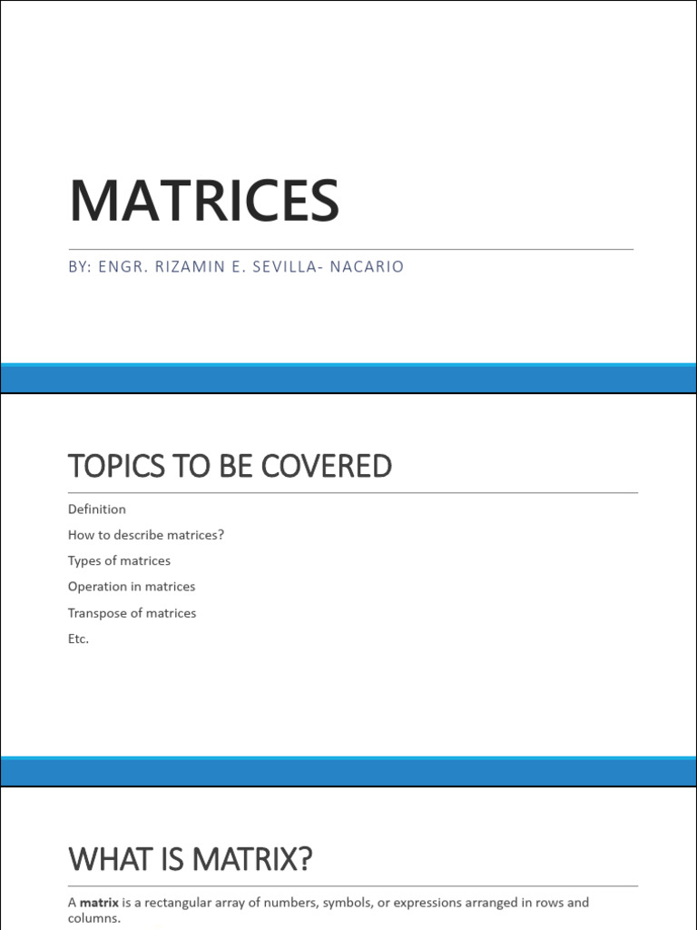 MATRICES(1) | PDF | Matrix (Mathematics) | Determinant