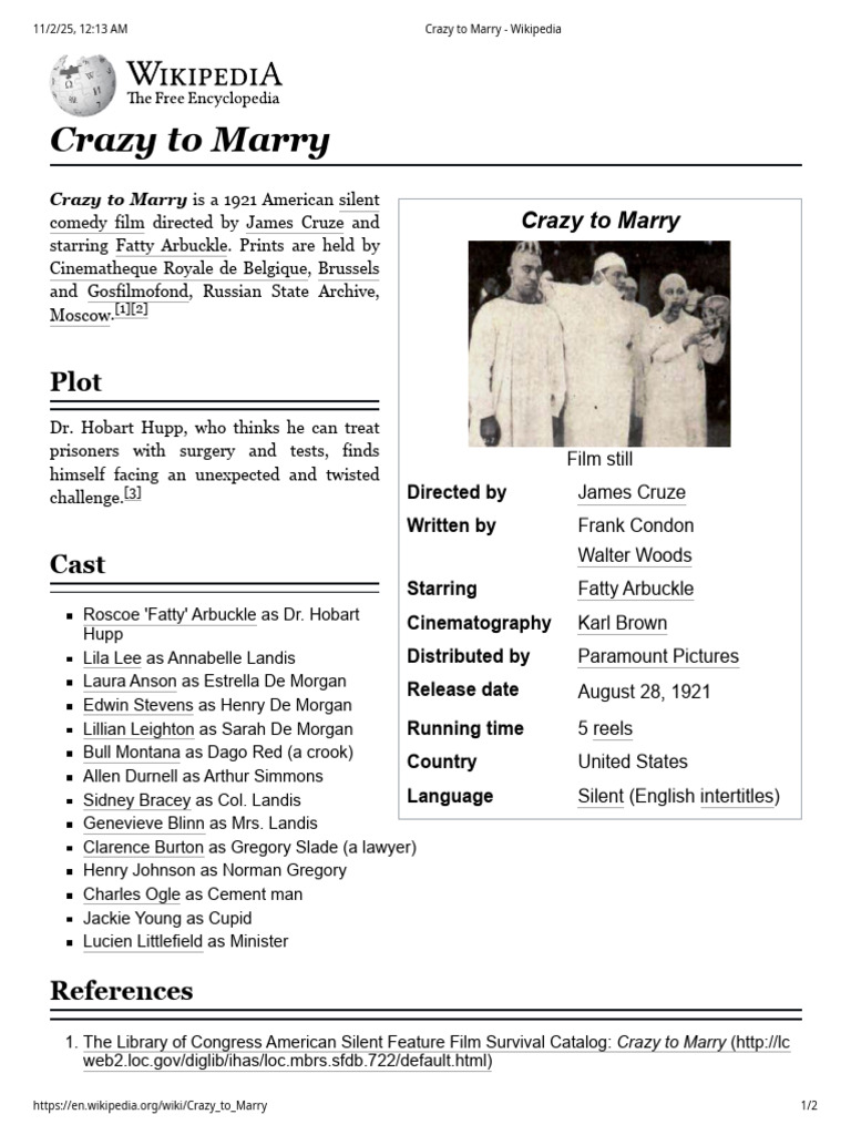Crazy To Marry - Wikipedia | PDF