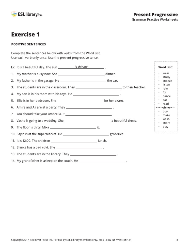 Present Continuous | PDF