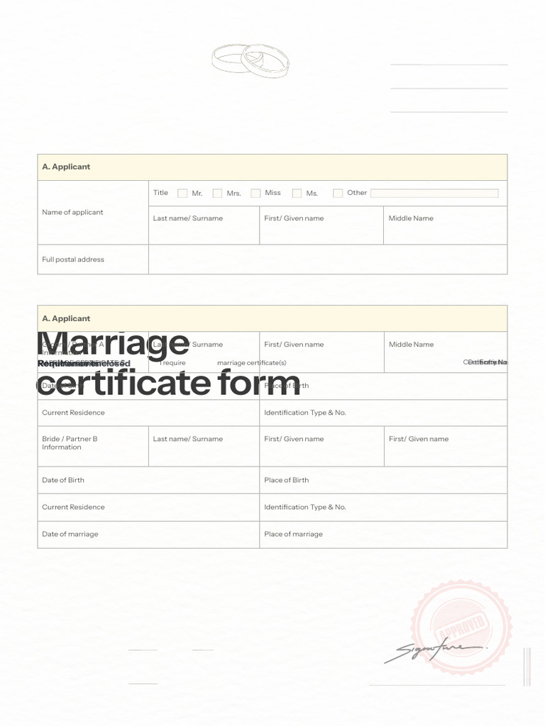 Marriage Certificate Form 2 | PDF
