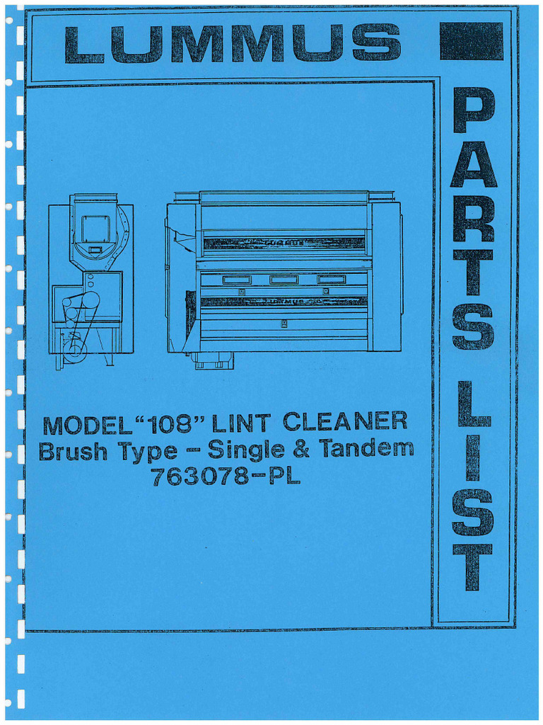 Lummus 802 - Model 108 Lint Cleaner | PDF