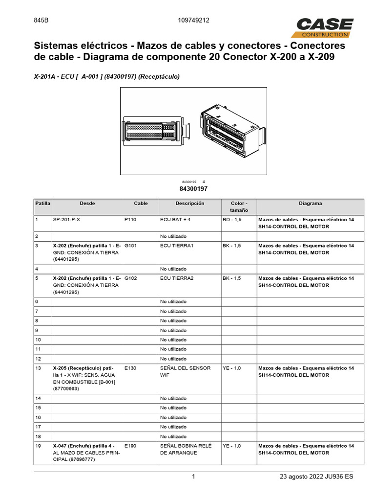 Diagrama de Conectores y Cables ECU | PDF | Conector eléctrico ...