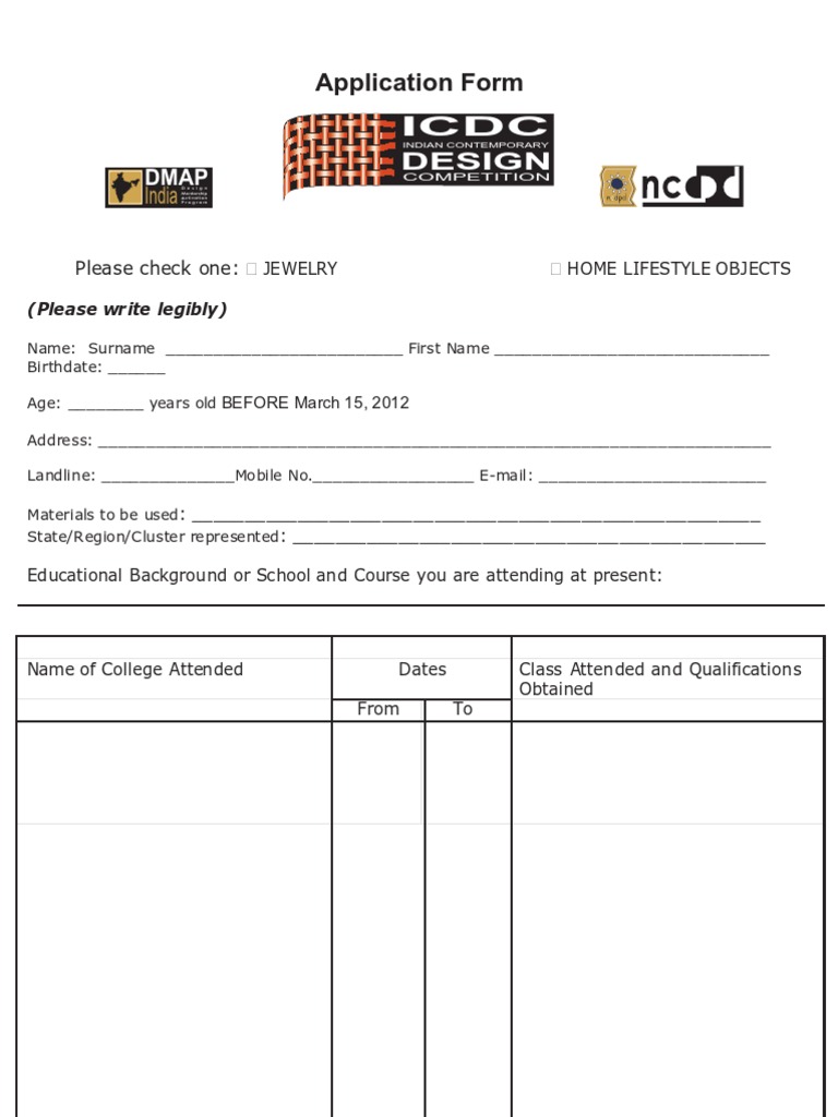 Dmap Application Form | PDF