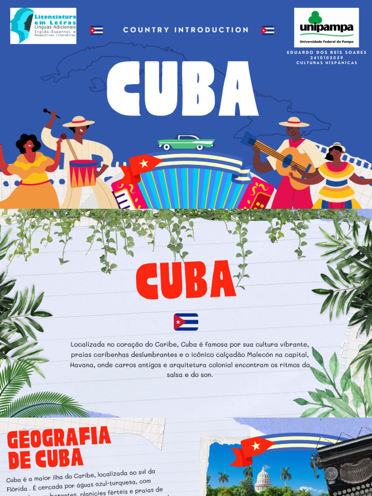 Cuba Introduction Presentation in Blue and Red Informative Style ...