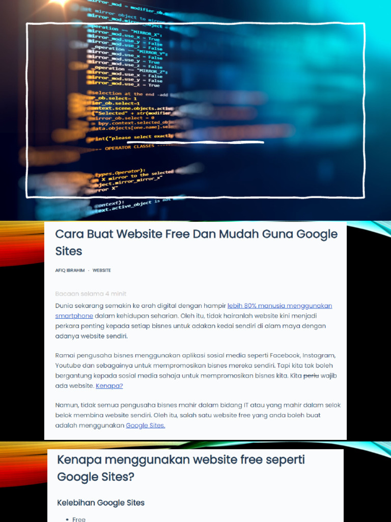 Bina Website Menggunakan Google Sites | PDF