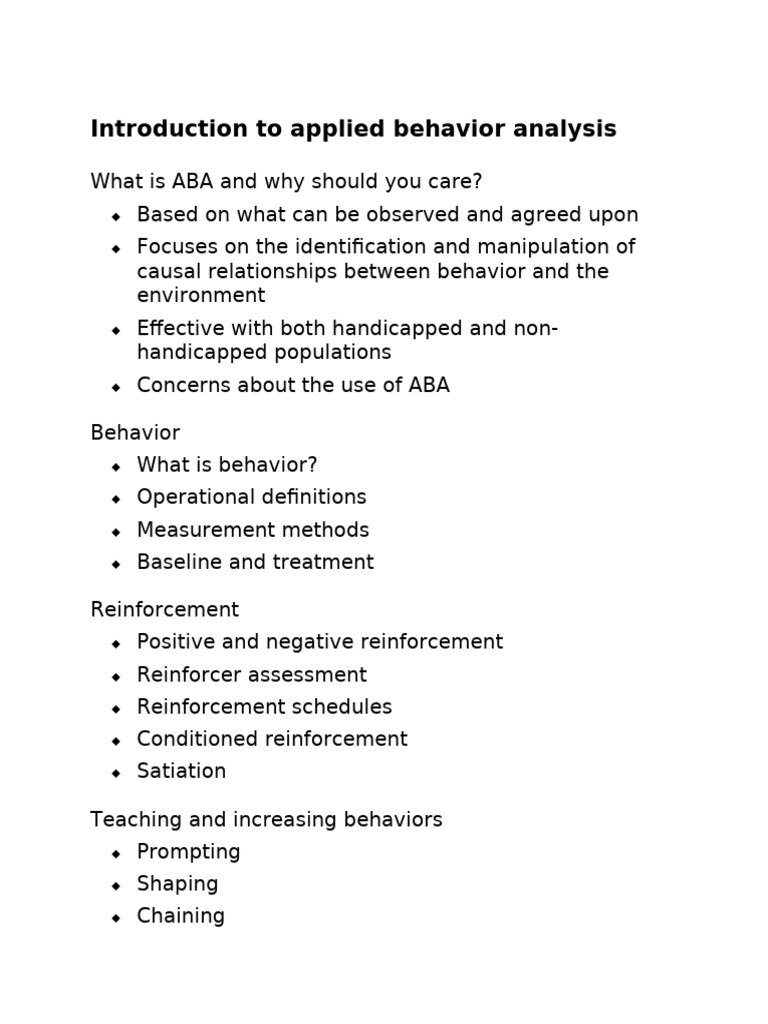 intro to ABA | PDF | Reinforcement | Psychological Theories