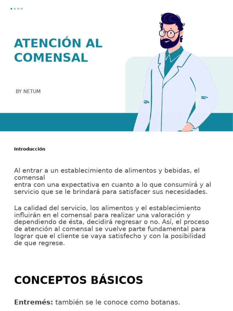 Atención al Comensal en Restaurantes | PDF | Alimentos | Camareros
