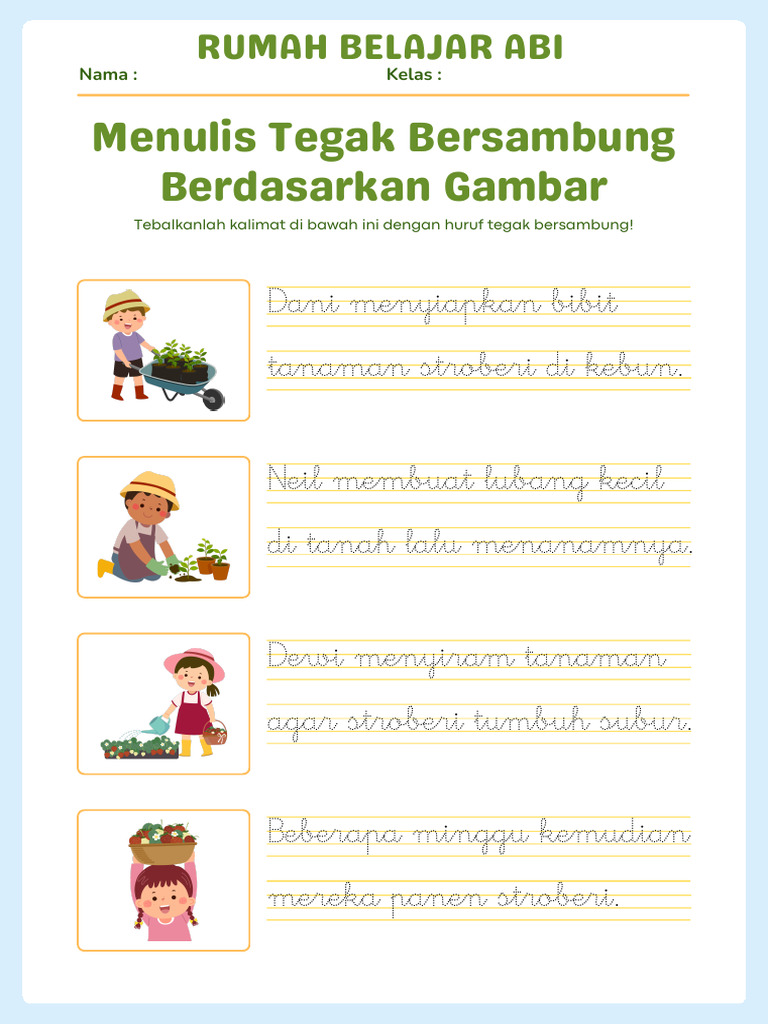 Menulis Tegak Bersambung Stroberi | PDF