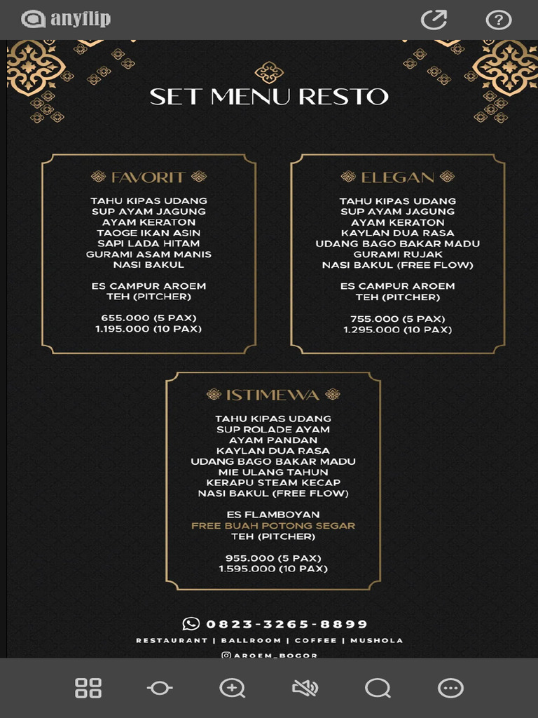Aroem Bogor Menu | PDF
