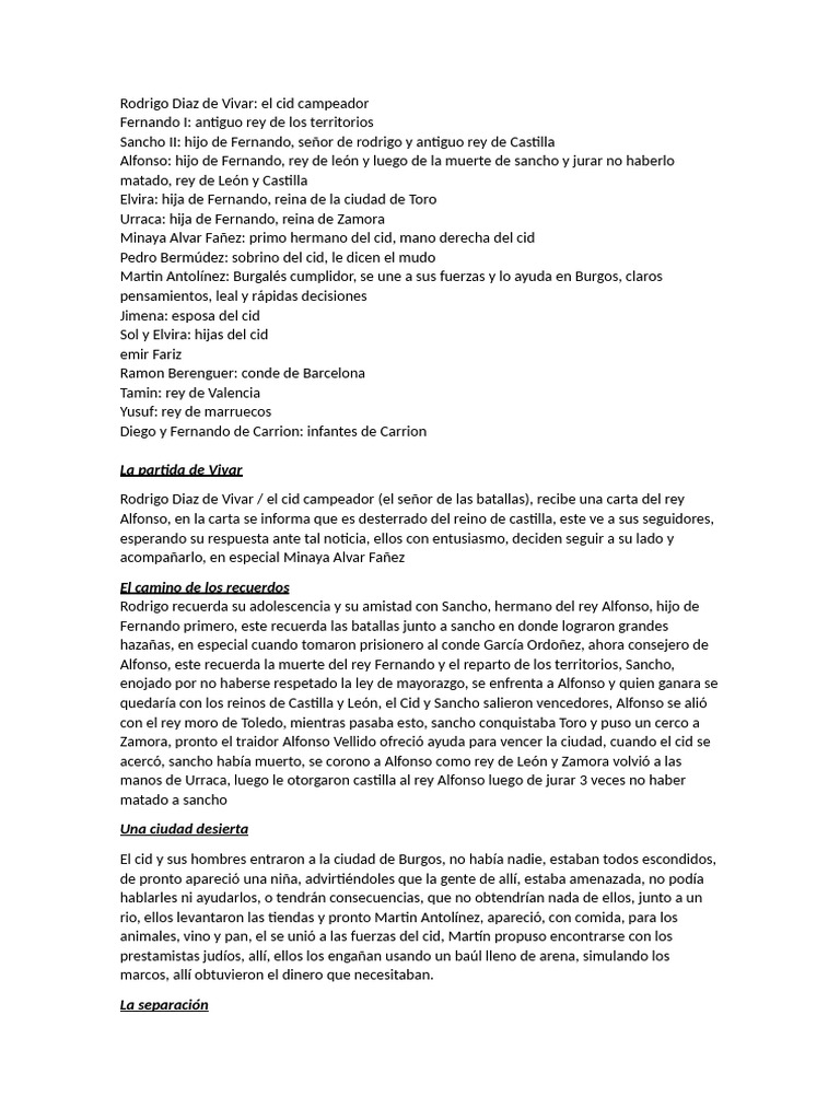 Rodrigo Diaz de Vivar | PDF