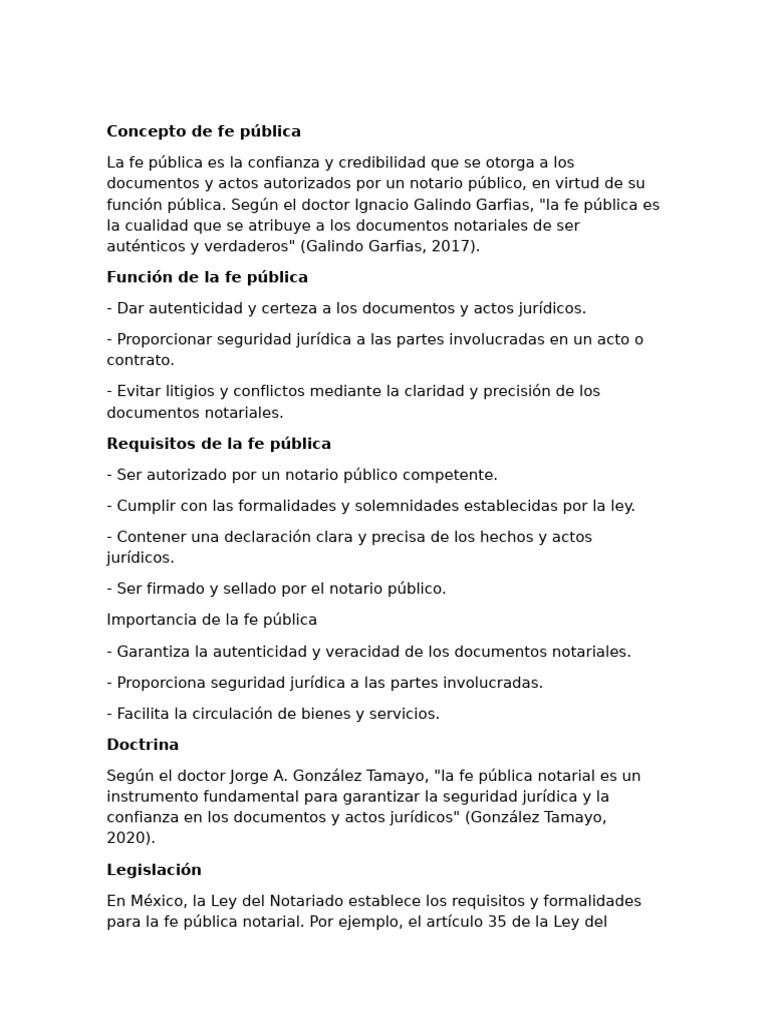 Fe Pública: Autenticidad Notarial | PDF