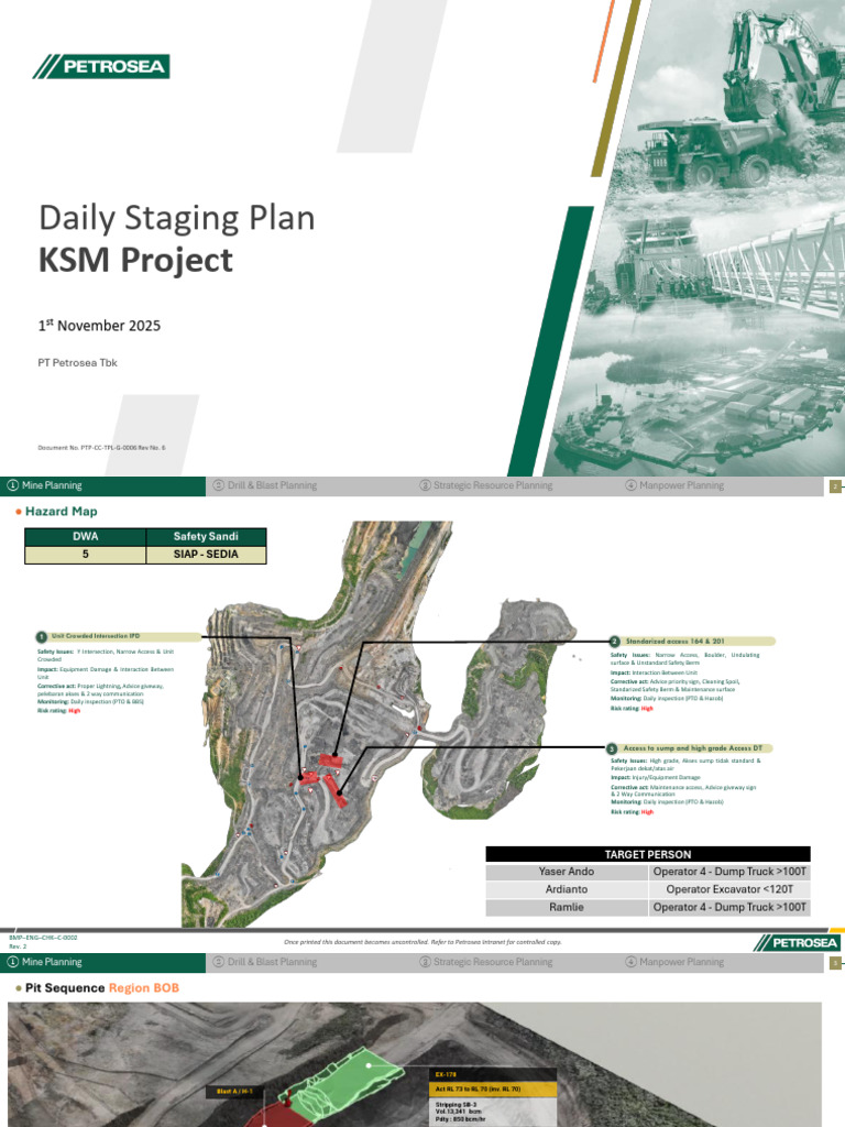 Daily Staging Plan for KSM Project | PDF | Natural Materials | Resource ...