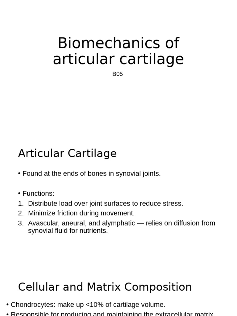 Biomechanics of Articular Cartilage | PDF | Cartilage | Joint