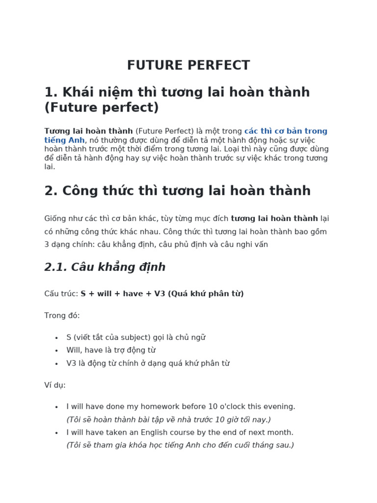 Future Perfect | PDF