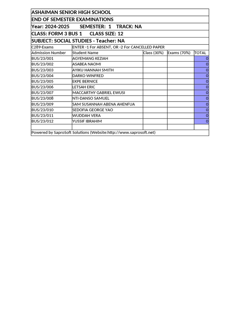 3 Bus 1-Social Studies Track Na - Score Sheet | PDF