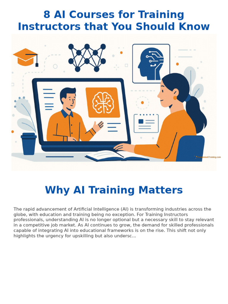 Top 8 AI Courses for Instructors 2025 | PDF | Artificial Intelligence ...