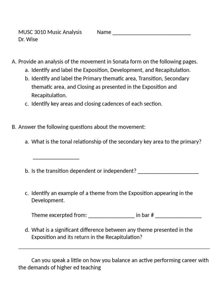 Sonata Analysis Project | PDF