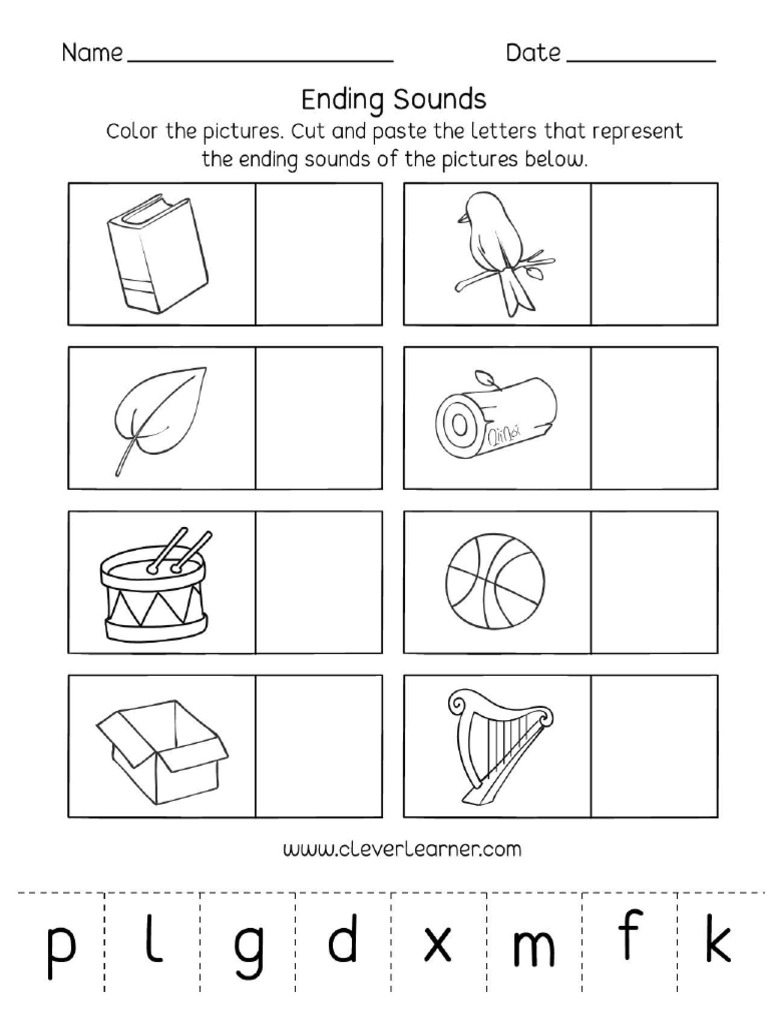 Ending Letter Sounds Worksheets 1a | PDF
