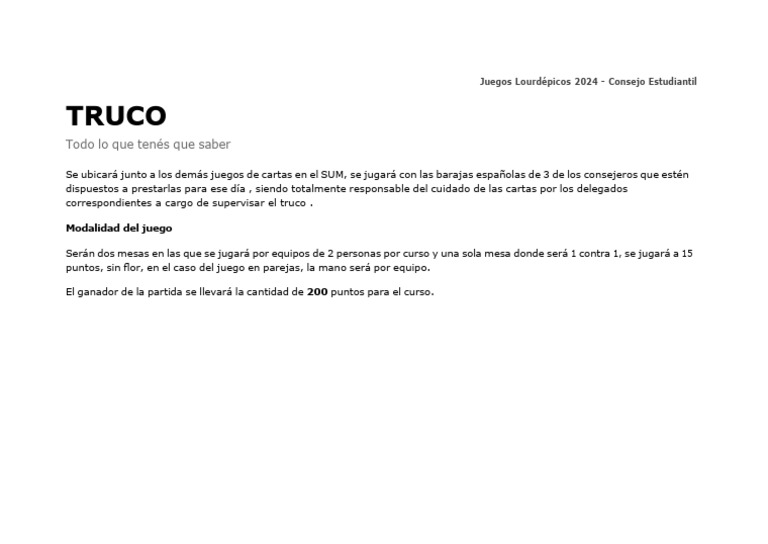 TRUCO (Terminado) | PDF