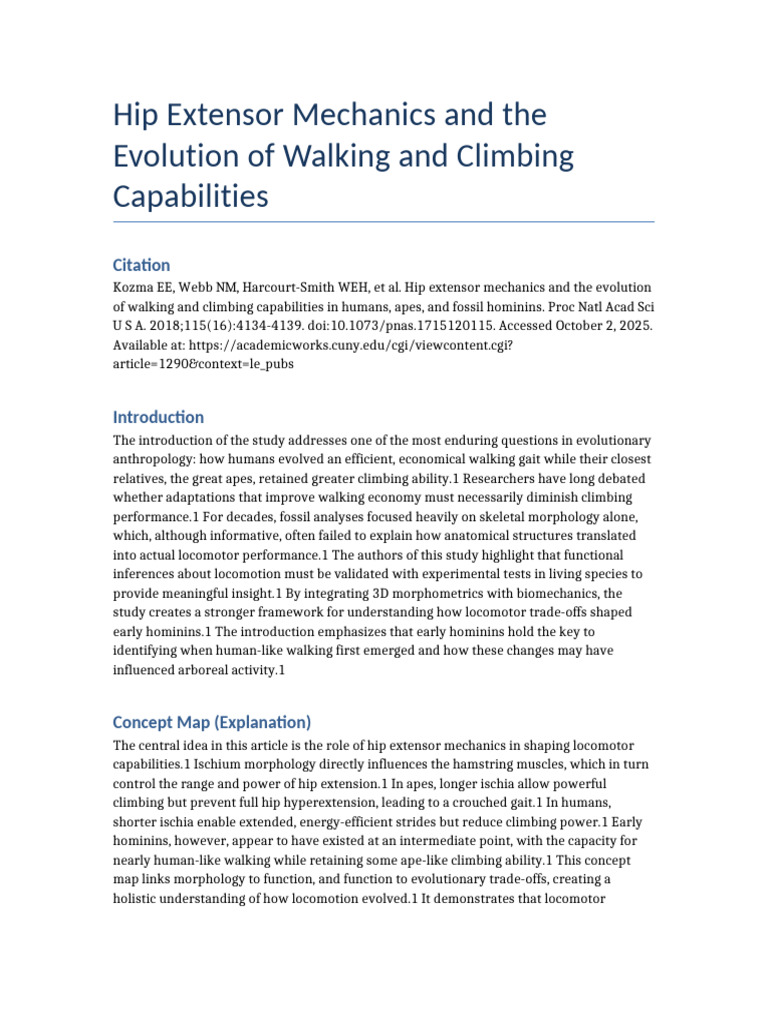 Hip Extensor Mechanics Paper Expanded | PDF | Bipedalism | Walking