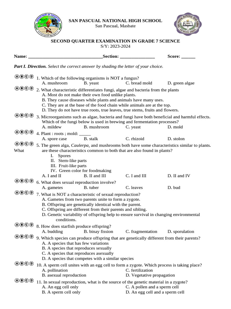 2nd Quarter Exam in Grade 7 Science | PDF | Waves | Frequency