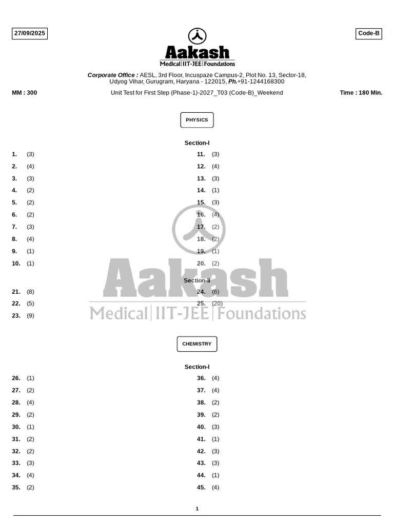Unit Test 2027: Physics, Chemistry, Math | PDF | Ph | Scientific Phenomena