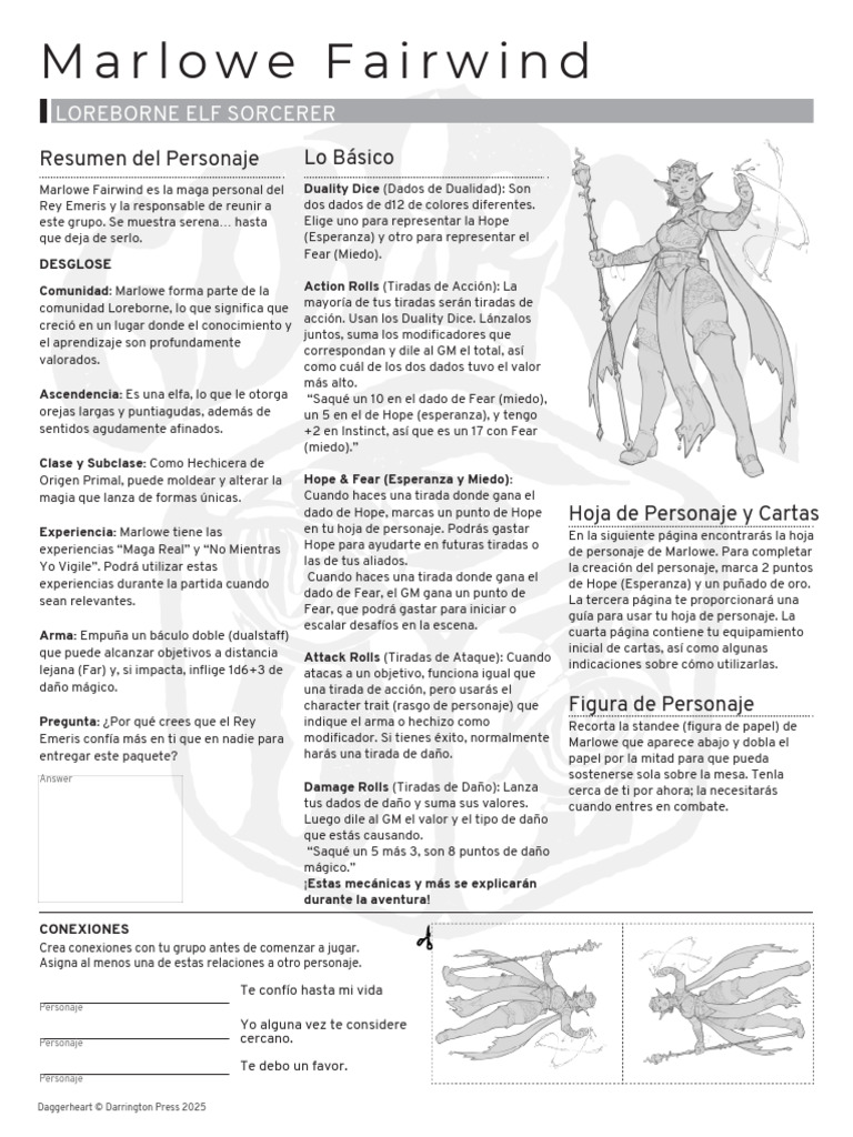 Hoja de Personaje: Marlowe Fairwind | PDF